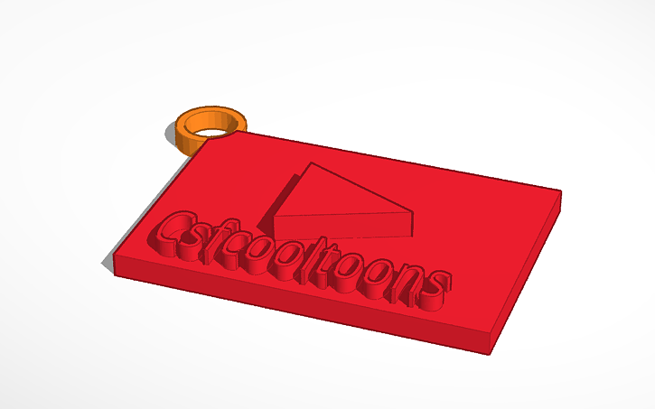 3D design youtube play button keychain - Tinkercad