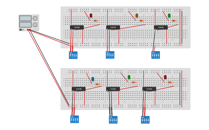 Circuit design Familiarization of Basic Gates - Tinkercad