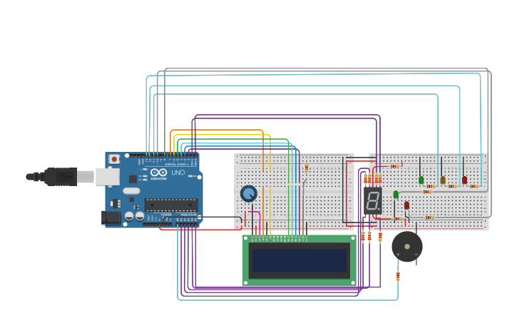 Circuit design Semaforo peatonal con sonido(by KATA) | Tinkercad