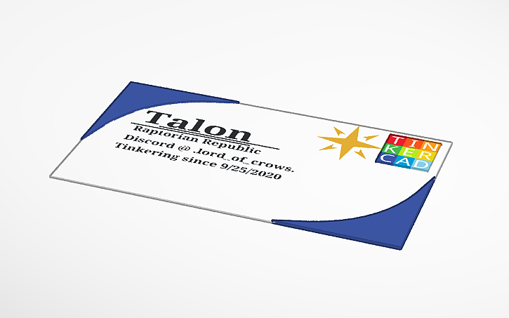 3D design My Tinkercad card | Tinkercad