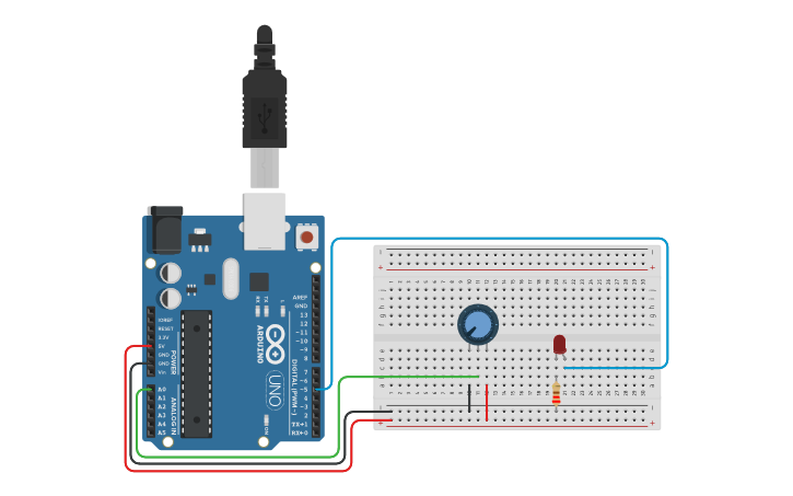 Circuit design Práctica 3: control de LED mediante un potenciómetro y ...
