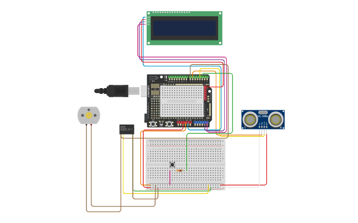 Circuit Design Automatic Water Dispenser Tinkercad