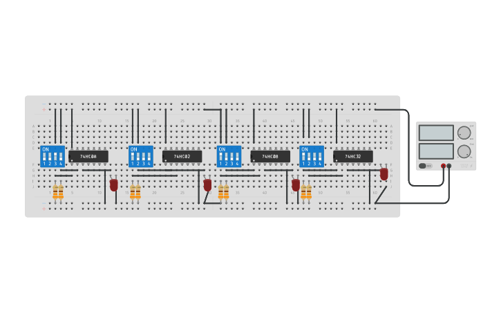 Circuit design practica logica - Tinkercad