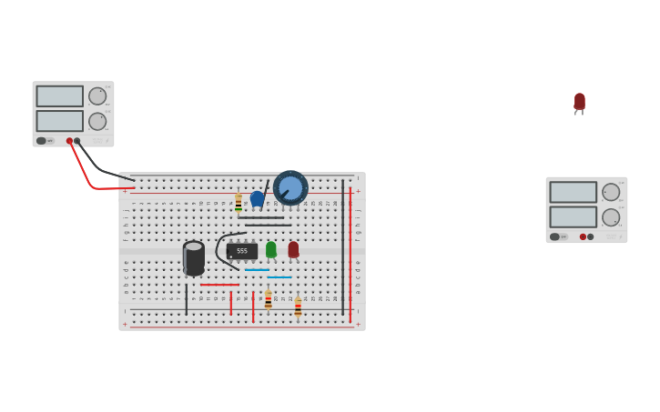 Circuit design 555 astable - Tinkercad