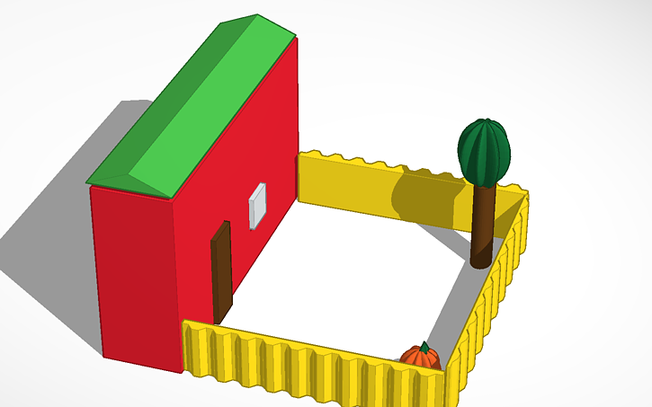 3D design Awesome Backyard View with fencing | Tinkercad