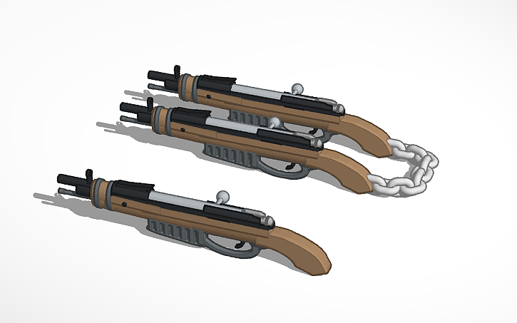 3D design gun chucks with a non gun chucked sawed off mosin nagant ...