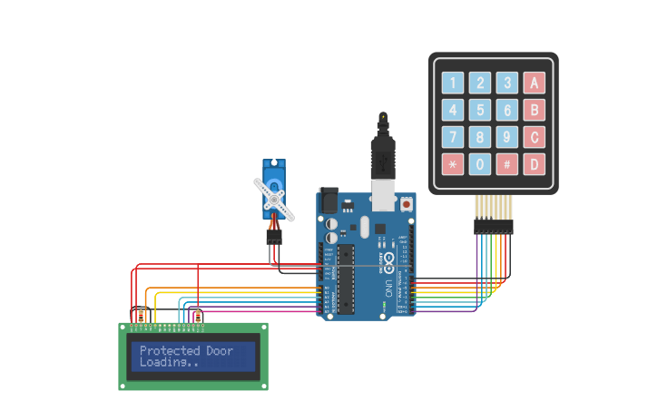 Circuit Design Door Lock With Password Tinkercad