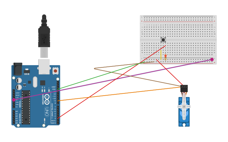Circuit design SERVO SWITCH - Tinkercad