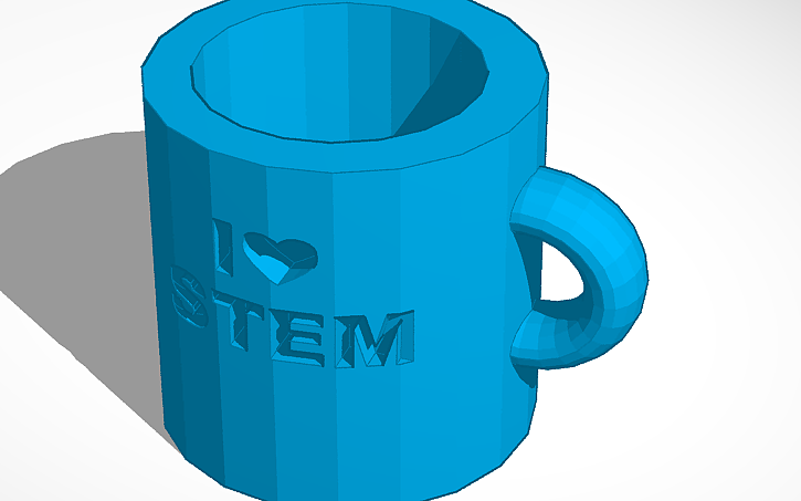 3D design I love STEM mug - Tinkercad