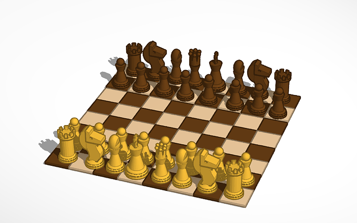 3D design chess set with board | Tinkercad