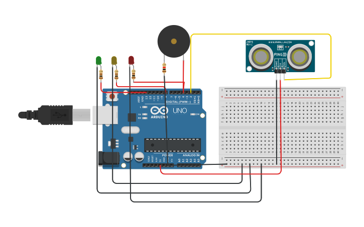 Circuit design Car sensor - Tinkercad