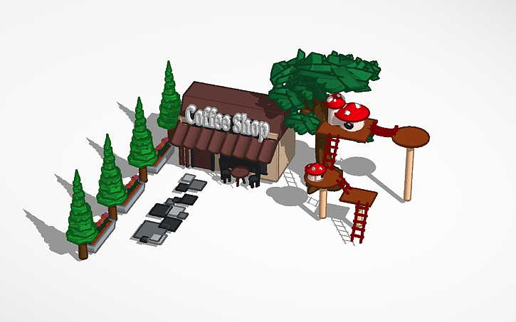 3D design Kedai Kopi - Tinkercad
