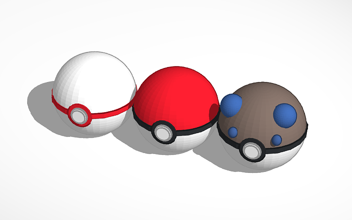 3D design pokemon ball - Tinkercad