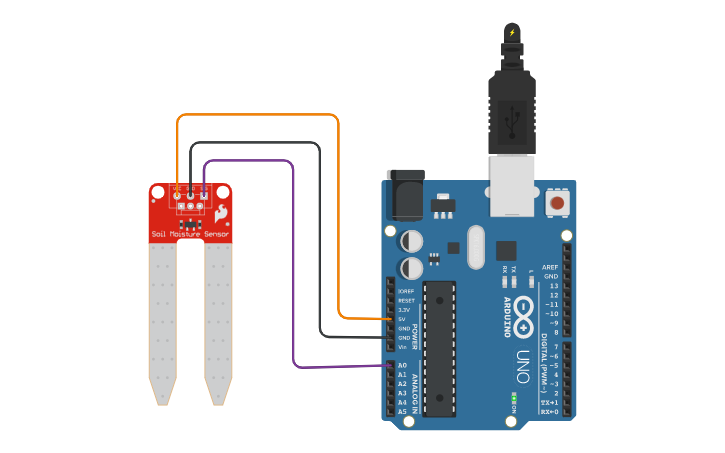 Circuit design 65710280 Soil Humidity 1 - Tinkercad