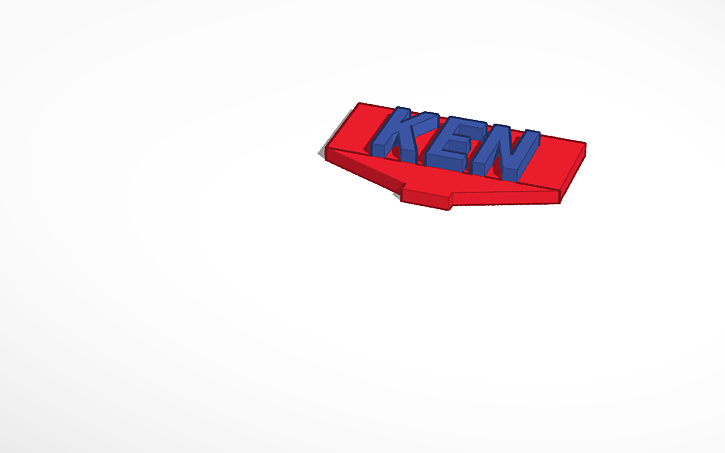 3D design Ken 名牌 - Tinkercad