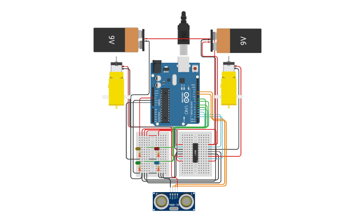 Circuit design actividad1actuadores | Tinkercad