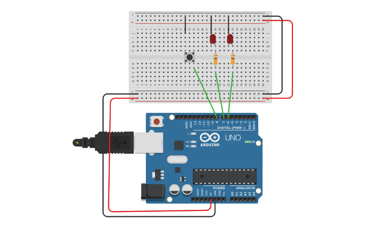 Circuit design Ex8.2 Timer Stop watch - Tinkercad