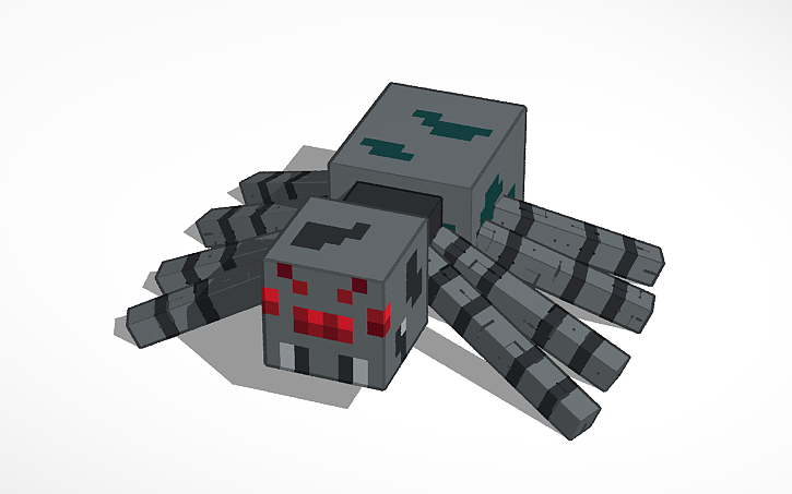 3D design Minecraft örümcek - Tinkercad
