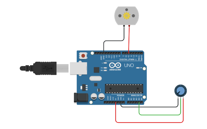 Circuit design Dc Motor - Tinkercad