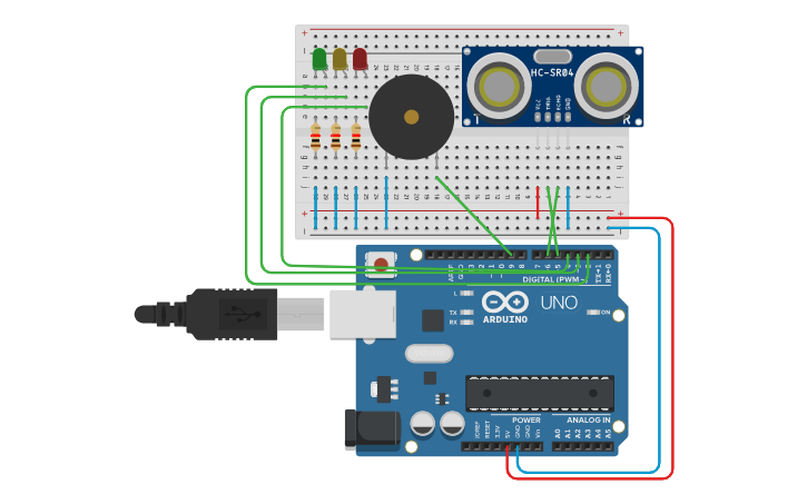 Circuit design Sensor de proximidad - Tinkercad