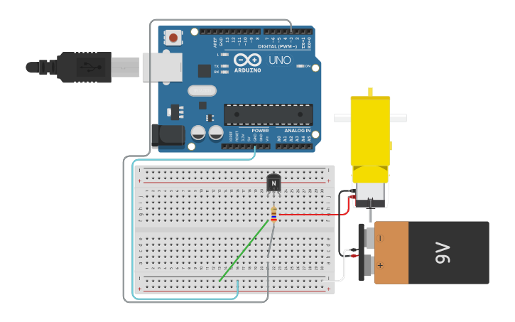 Circuit Design Transistor Con Motor Tinkercad
