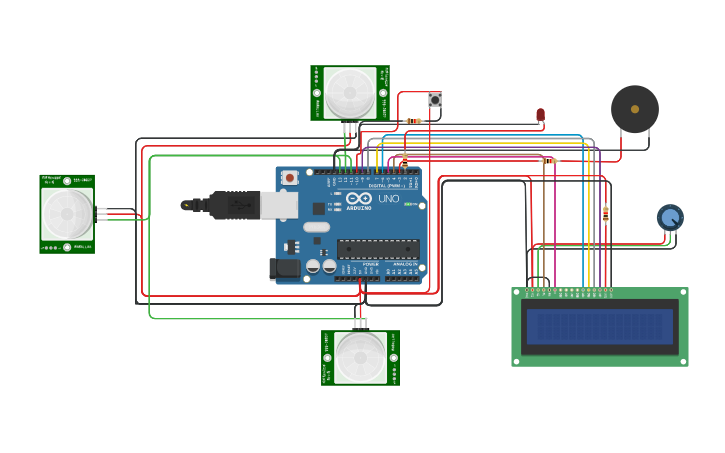 Circuit design A.B Security System | Tinkercad