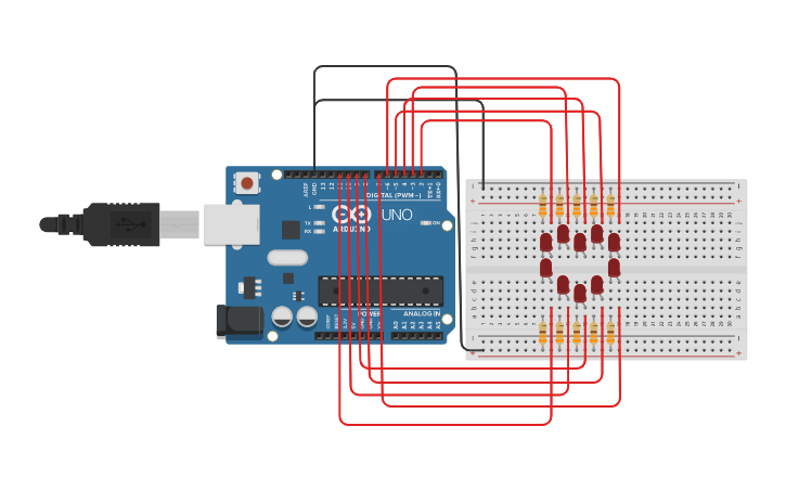 Circuit design led하트켜기 | Tinkercad