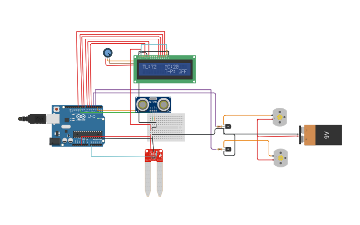 Circuit design irrigation | Tinkercad