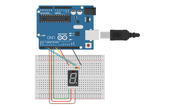 Circuit Design Numbers 0 9 On Seven Segment Display Tinkercad