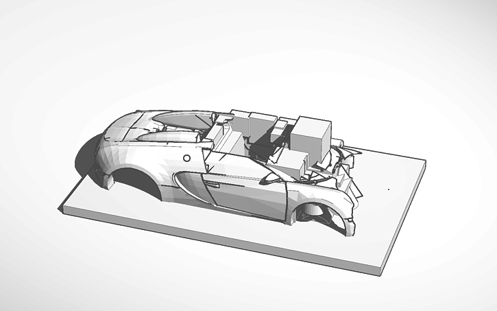 3d Design Crashed Buggati Display Tinkercad