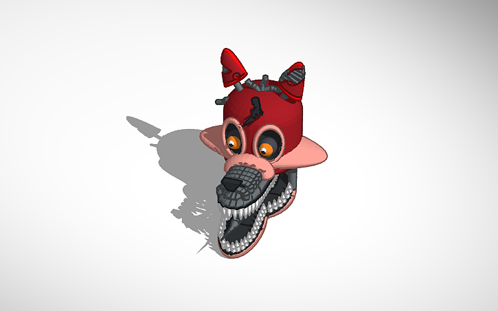 3D design FNAF Nightmare Foxy Head - Tinkercad