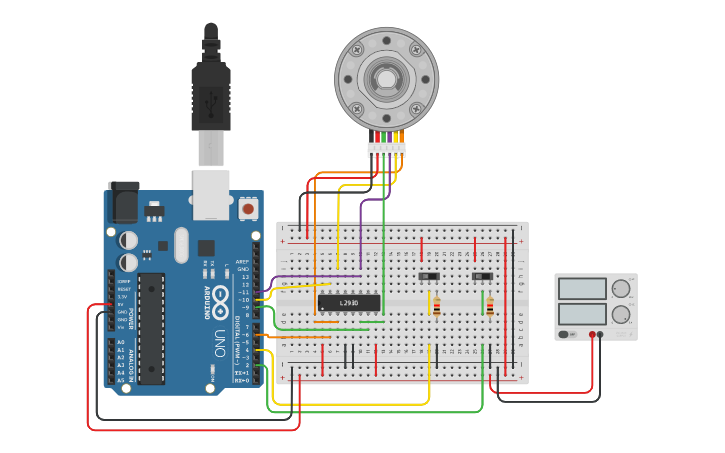 Circuit design DC stepper #2 - Tinkercad