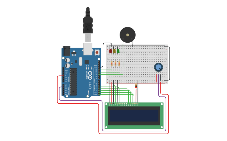 Circuit design HeartbeatSensor - Tinkercad