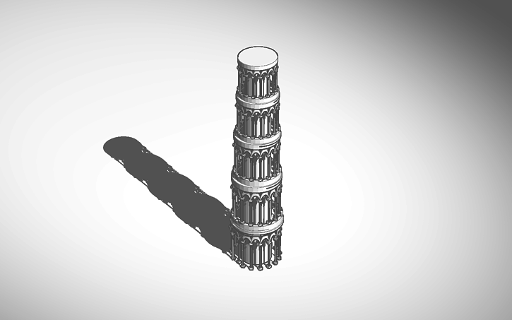 3D design The Leaning Tower in Pisa - Tinkercad
