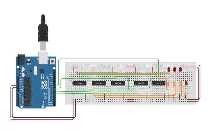 Circuit design Combinational Logical Circuit | Tinkercad Circuit design Combinational Logical Circuit | Tinkercad