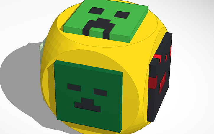 3D design Copy of MInecraft Dice #Template #Minecraft | Tinkercad