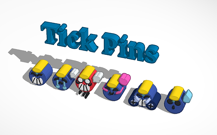 3D design tick pins | Tinkercad