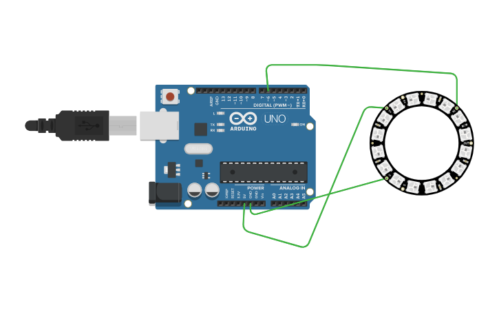 Circuit design NeoPixel Ring 16 LED - Tinkercad