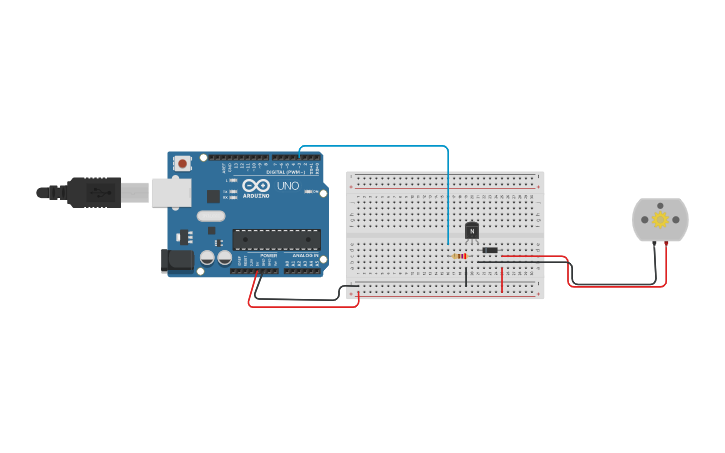 Circuit design Learning motor DC arduino | Tinkercad