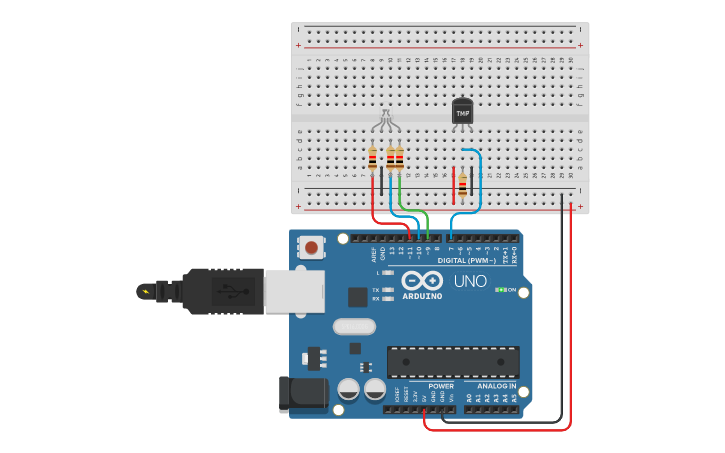 Circuit design Humidity and temperature sensor with led indicator ...