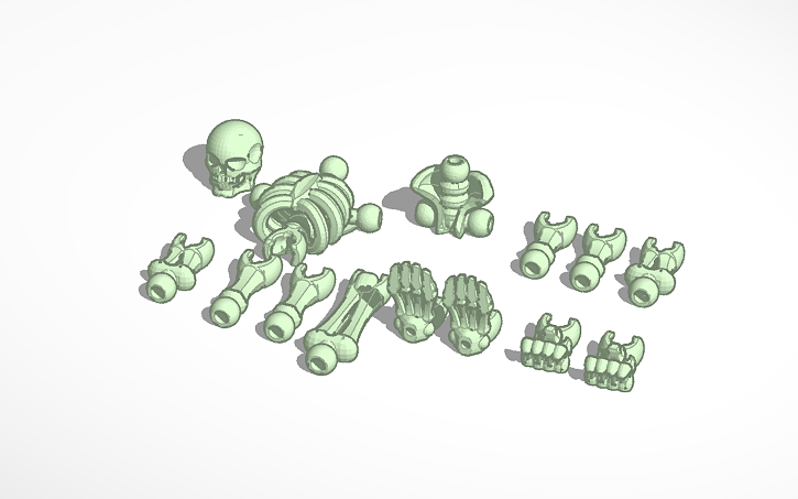 3D design skeleton parts - Tinkercad