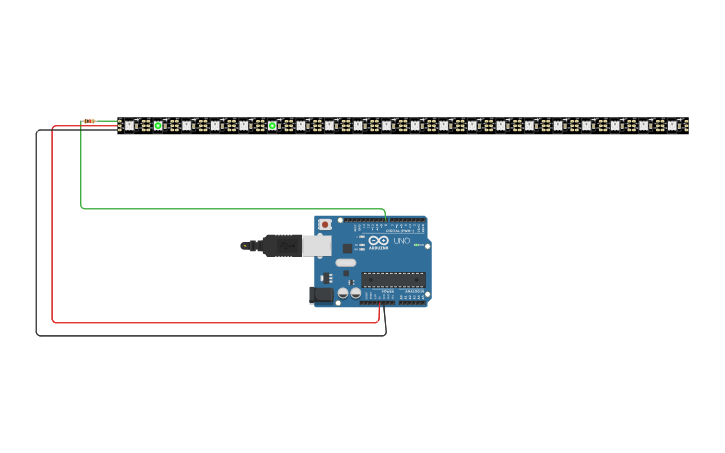 Circuit design RGB led strips. - Tinkercad