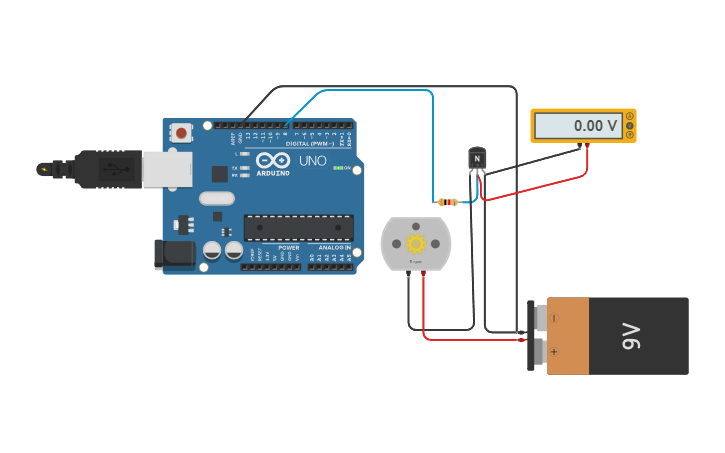 Circuit design Driving a motor with NPN transistor and Arduino ...