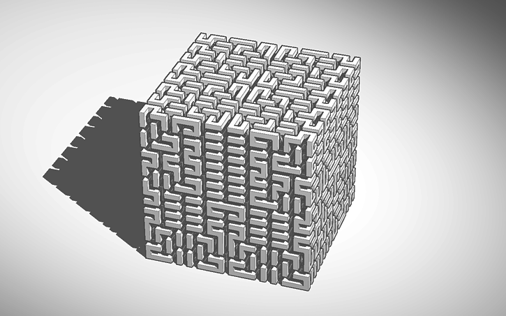 3D design Complicated Hilbert Cube - Tinkercad
