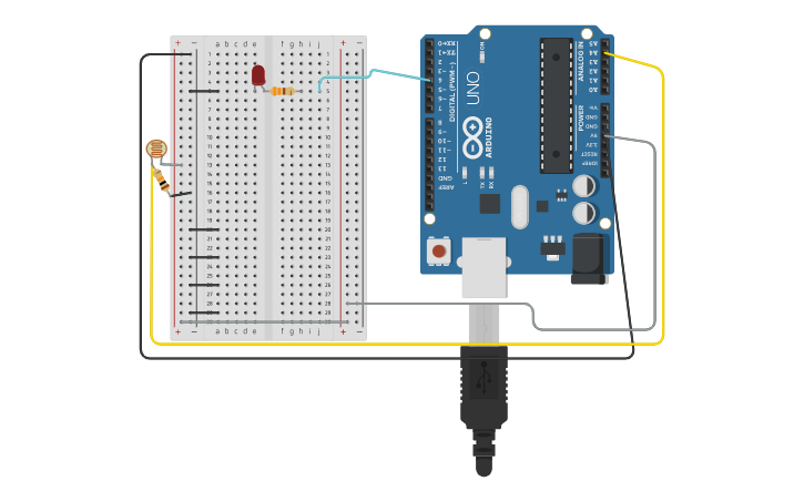 Circuit design LDR - Tinkercad