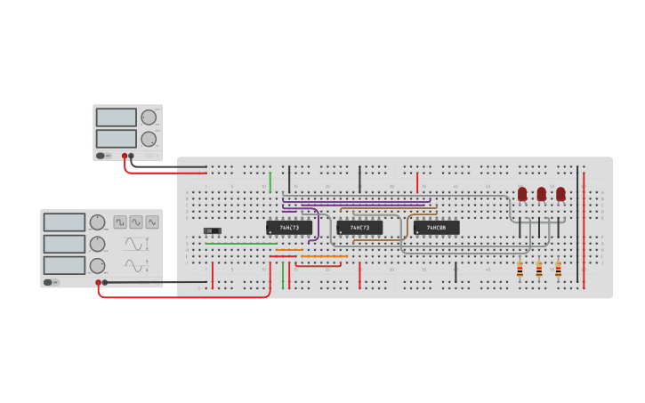 Circuit Design Synchronous Counter Tinkercad
