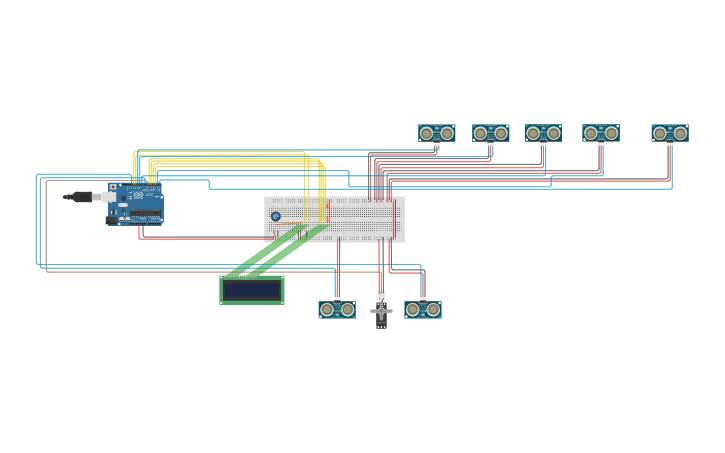 Circuit design Micro Parking System - Tinkercad
