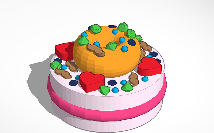 3D design Donut Cake, with extra sprinkles! - Tinkercad