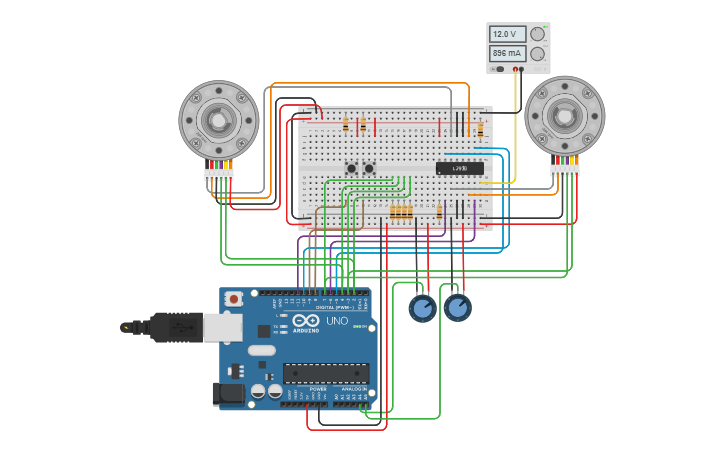 Circuit Design Using Dc Motor With Encoder Tinkercad