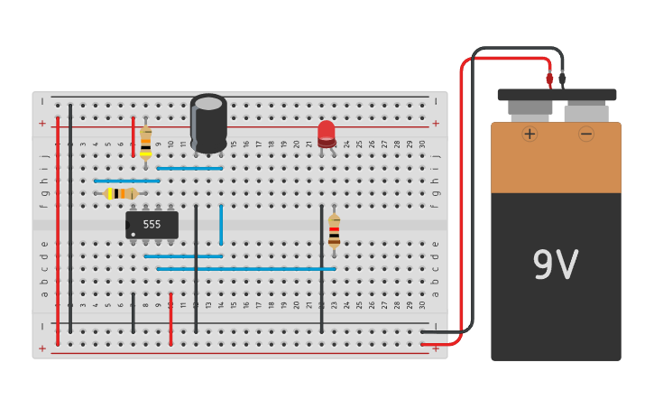 Circuit Design 555 Timer Led Flasher Circuit Working Tinkercad
